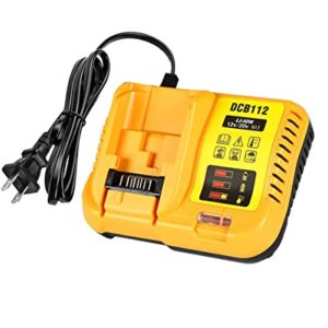 Replacement for Dewalt 20V Battery Charger DCB112, Compatible with Dewalt 12V 20V Max Lithium Battery DCB201 DCB204 DCB205 DCB206 DCB120 DCB127 DCB112 DCB115 DCB118 DCB107 DCB105 DCB102