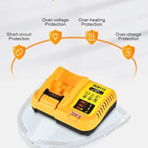 Replacement for Dewalt 20V Battery Charger DCB112, Compatible with Dewalt 12V 20V Max Lithium Battery DCB201 DCB204 DCB205 DCB206 DCB120 DCB127 DCB112 DCB115 DCB118 DCB107 DCB105 DCB102