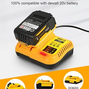 Replacement for Dewalt 20V Battery Charger DCB112, Compatible with Dewalt 12V 20V Max Lithium Battery DCB201 DCB204 DCB205 DCB206 DCB120 DCB127 DCB112 DCB115 DCB118 DCB107 DCB105 DCB102