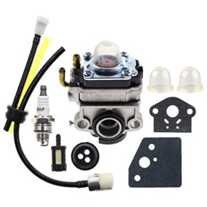 autokay carburetor carb fits for homelite ryobi ry34426 ry34007 c430 x430 30cc string trimmer with spark plug