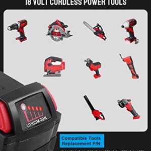 6.0Ah Replacement Battery Compatible with Milwaukee 18 Volt Battery 18V XC M-18 48-11-1820 48-11-1850 48-11-1815 48-11-1852 48-11-1822 48-11-1828 48-11-10 48-11-1811 48-11-1840 Cordless Power Tools