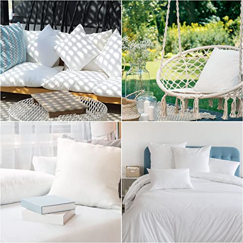 Fixwal 18x18 Inches Outdoor Pillow Inserts Set of 4, Waterproof Decorative Throw Pillows Insert, Square Pillow Form for Patio, Furniture, Bed, Living Room, Garden ( White )