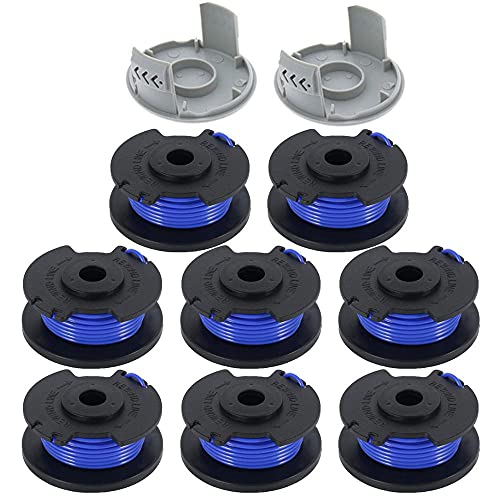 AC14RL3A 0.065" Autofeed String Trimmer Replacement Spool Line Compatible with Ryobi One+ AC14RL3A 18V, 24V,40V Cordless Trimmers,10 Pack (8 Replacement Spool, 2 Trimmer Cap),by LIYYOO