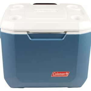 Coleman Portable Cooler with Wheels Xtreme Wheeled Cooler, 50-Quart, Blue/White