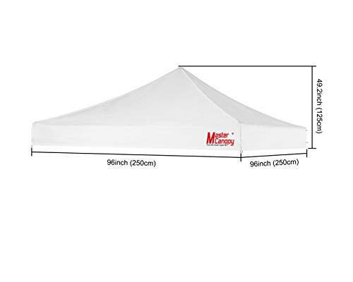 MASTERCANOPY Replacement Pop Up Canopy Top (8x8, White)