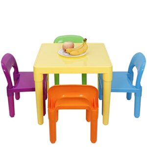 GXK Indoor Activity Outdoor Water Play Kids Table 4 Chair Play Build Table Set