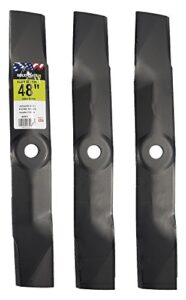 maxpower 561814b 3-blade set for 48 inch cut john deere replaces oem #’s m127500, m145476, black