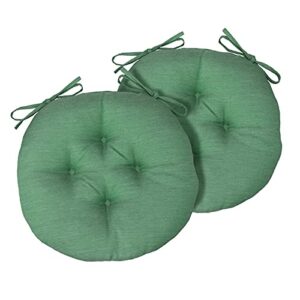 cozplen outdoor round bistro chair cushions, 15 inch round seat cushions for outdoor patio chairs, set of 2, deep green