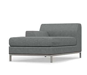 COMFORTLY Chaise Lounge Slipcover Replacement Hand Made Compatible with KRAMFORS Chaise Longue Armrest Left - Covers ONLY (Cashmere Blends - Stone)