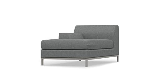 COMFORTLY Chaise Lounge Slipcover Replacement Hand Made Compatible with KRAMFORS Chaise Longue Armrest Left - Covers ONLY (Cashmere Blends - Stone)