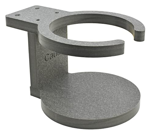 Poly Cup Holder for Adirondack Chair or Patio, Fits Standard- Large Cups (Charcoal Gray)