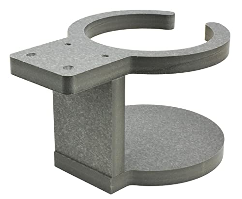 Poly Cup Holder for Adirondack Chair or Patio, Fits Standard- Large Cups (Charcoal Gray)