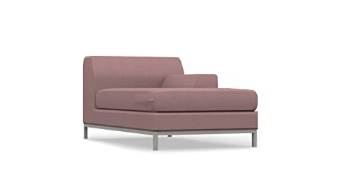 COMFORTLY Chaise Lounge Slipcover Replacement Hand Made Compatible with KRAMFORS Chaise Longue Armrest Right - Covers ONLY (Linen Blends - Flamingo)