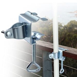 moligou deck umbrella clamp, parasol holder clip, patio balcony umbrella stand clip, mount to railing