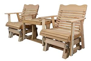 kilmer creek 6′ natural cedar settee glider, amish crafted