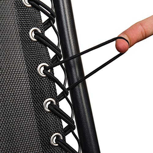 C-CHAIN 8 Cords Replacement Cord for Zero Gravity Chair, Universal Replacement Laces Cord Kit for Zero Gravity Chair, Anti Gravity Chair, Lounge Chair, Bungee Chair, Recliner - Black