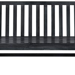 Safavieh PAT6703K Outdoor Collection Indaka Grey Bench, Dark Slate Gray