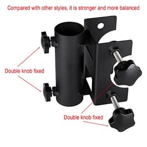 Patio Umbrella Holder | Outdoor Market Umbrella Mount Bracket,Heavy Duty Steel Deck Umbrella Clamp Attaches to Railing (Range:1 1/5" -2 2/5") Maximizing Patio Space and Shade (1)