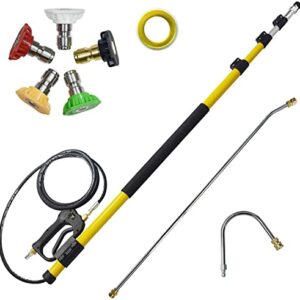 Telescoping Spray Wand for Pressure Washer - Power Washer Extension Wand, Gutter Cleaning Tools, Telescopic Lance 20FT, Window Cleaner Kit, Upgraded 4000 psi