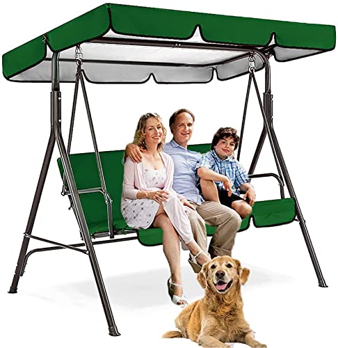 BTURYT Waterproof Swing Top Cover & Seat Cover,Patio Swing Canopy Replacement,Outdoor Swing Canopy Cover Set,210D Oxford Cloth, for Outdoor/Patio/Lawn/Garden-(top Cover + Chair Cover)