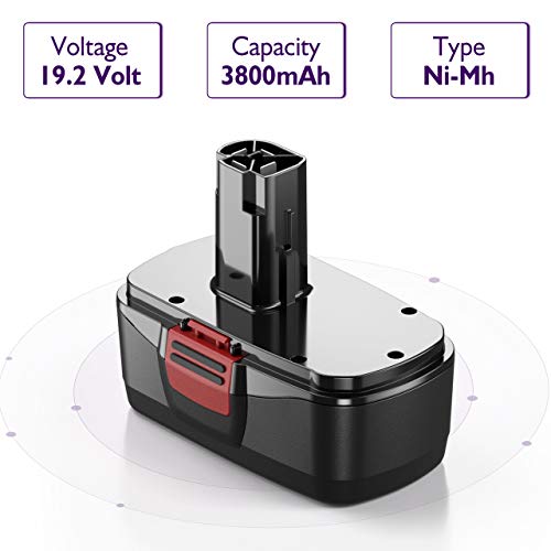 UTRBATT 2 Packs 19.2Volt 3.8Ah Replacement Battery Compatible for Craftsman DieHard C3 315.115410 315.11485 130279005 1323903 120235021 11375 11376 Cordless Drills