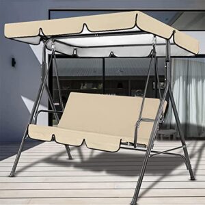 BTURYT Waterproof Swing Top Cover & Seat Cover,Patio Swing Canopy Replacement,Outdoor Swing Canopy Cover Set,210D Oxford Cloth, for Outdoor/Patio/Lawn/Garden-(top Cover + Chair Cover)