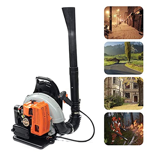 65CC 3.6HP 2 Stroke Backpack Gas Powered Grass Lawn Blower Air Cooling Commercial 2 Stroke 65cc Gas Powered Leaf Blower Gasoline Backpack Grass Blower with Harness Air-Cooled