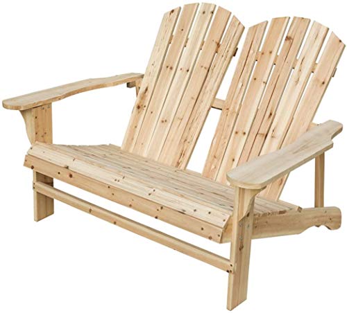 PatioFestival Wood Adirondack Chair Fir Wooden Chair with Natural Finish Outdoor Patio Chair for Garden,Yard,Patio,Lawn,Deck (50.4" x 35" x 34.3")