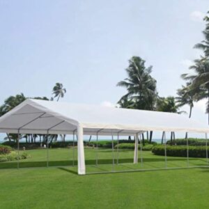 Quictent 20'x 40' Upgraded Galvanized Heavy Duty Gazebo Party Wedding Tent Canopy Carport Shelter with Carry Bags(20x40, White)