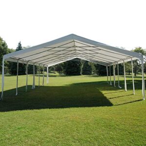 Quictent 20'x 40' Upgraded Galvanized Heavy Duty Gazebo Party Wedding Tent Canopy Carport Shelter with Carry Bags(20x40, White)