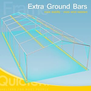 Quictent 20'x 40' Upgraded Galvanized Heavy Duty Gazebo Party Wedding Tent Canopy Carport Shelter with Carry Bags(20x40, White)