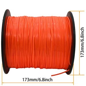 KAKO 080 Trimmer Line Square Weed Wacker String .080-Inch-by-1200-ft Commercial Grade Square String Trimmer Line, Weed Eater String .080 Fits Most String Trimmer(Orange)