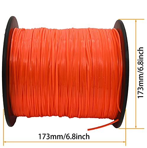 KAKO 080 Trimmer Line Square Weed Wacker String .080-Inch-by-1200-ft Commercial Grade Square String Trimmer Line, Weed Eater String .080 Fits Most String Trimmer(Orange)