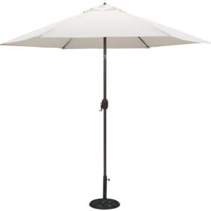 TropiShade 9 ft Bronze Aluminum Patio Umbrella with Antique White Polyester Cover (Base not included)