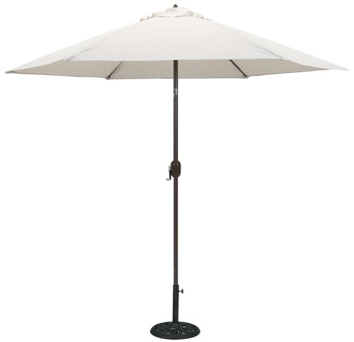 TropiShade 9 ft Bronze Aluminum Patio Umbrella with Antique White Polyester Cover (Base not included)