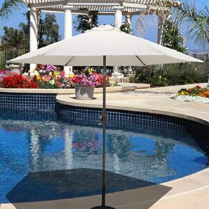 TropiShade 9 ft Bronze Aluminum Patio Umbrella with Antique White Polyester Cover (Base not included)