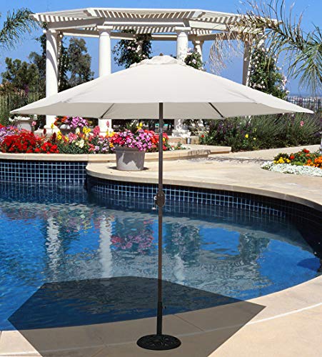 TropiShade 9 ft Bronze Aluminum Patio Umbrella with Antique White Polyester Cover (Base not included)