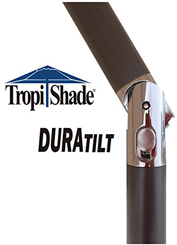 TropiShade 9 ft Bronze Aluminum Patio Umbrella with Antique White Polyester Cover (Base not included)