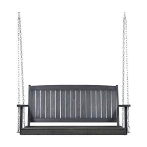 lilith outdoor aacia wood porch swing, dark gray