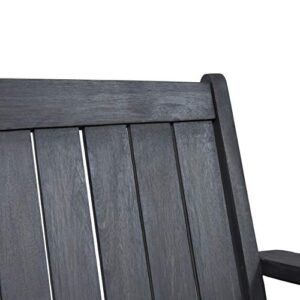 Lilith Outdoor Aacia Wood Porch Swing, Dark Gray