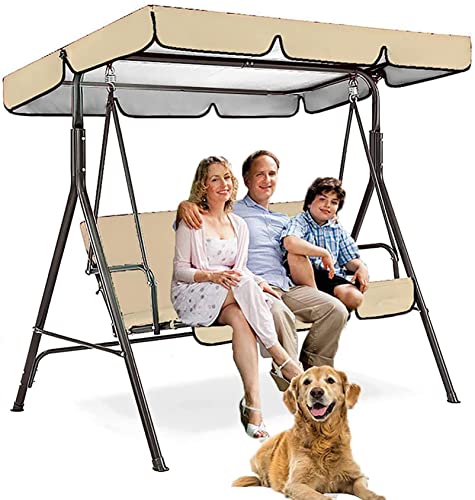 BTURYT Waterproof Swing Top Cover & Seat Cover,Patio Swing Canopy Replacement,Outdoor Swing Canopy Cover Set,210D Oxford Cloth, for Outdoor/Patio/Lawn/Garden-(top Cover + Chair Cover)