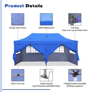 WONLINK 10x20 ft Instant Pop up Canopy, Party Tent Folding Heavy Duty Gazebos with Removable Sidewalls and Wheeled Bag Waterproof