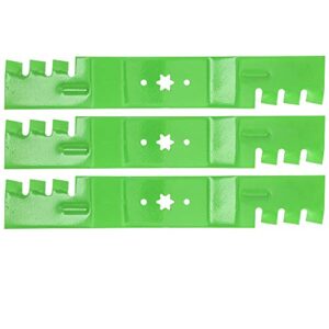 8TEN LawnRAZOR Mower Blade for MTD Cub Cadet RZT S54 54 Inch Deck 742-0677 942-0677 (Toothed Mulching) 3 Pack