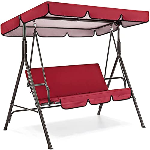 BTURYT Swing Canopy Top Cover Replacement Canopy and Swing Cushion Cover, Patio Swing Canopy Top Cover Set,Waterproof 2 and 3 Seater Swing Replacement Top Cover-(top Cover + Chair Cover)