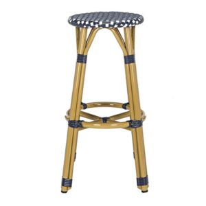 safavieh pat4018a collection kelsey navy and white indoor/outdoor bar stool