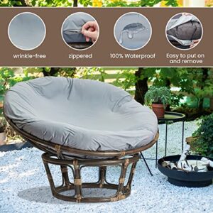 HUDSON COMFORT Water Resistant Papasan Cushion Cover - Soft Microfiber Zippered Papasan Slipcover - Wrinkle Free and Machine Washable - Outdoor and Indoor Use (50 Inch, Gray)