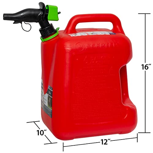 Scepter FSCG552 Fuel Container with Spill Proof SmartControl Spout, Red Gas Can, 5 Gallon