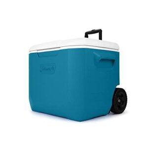 Coleman Chiller Series 60qt Wheeled Insulated Portable Cooler, Ice Retention Hard Cooler with Heavy Duty Wheels and Handle