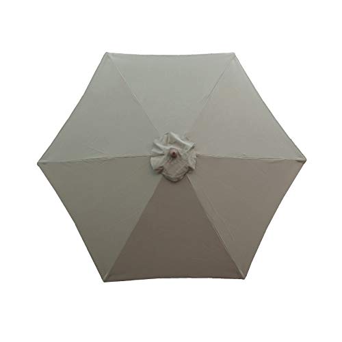 Formosa Covers | Premium Quality Double Vented 9ft 6 Ribs Outdoor Umbrella Replacement Canopy - 30% Heavier Than The Rest - Taupe (Canopy Top Only)