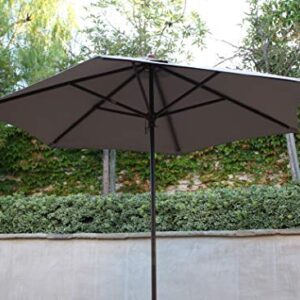 Formosa Covers | Premium Quality Double Vented 9ft 6 Ribs Outdoor Umbrella Replacement Canopy - 30% Heavier Than The Rest - Taupe (Canopy Top Only)